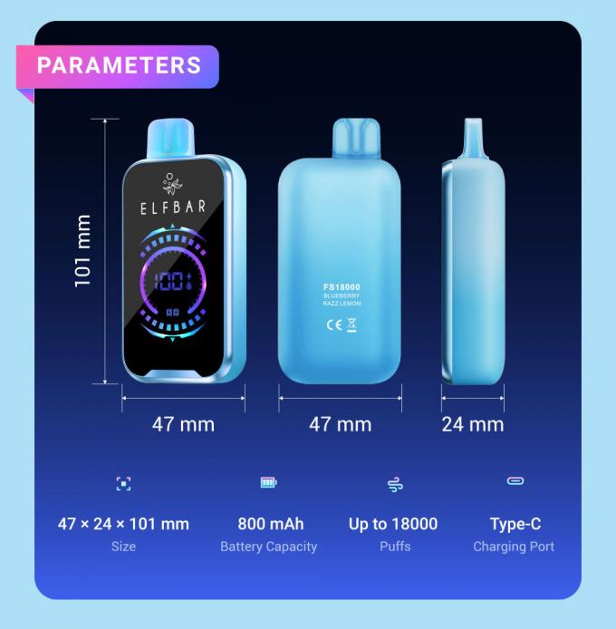 ELFBAR FS18000 18000 Puffs Disposable Vape Blueberry Cherry Orange ...