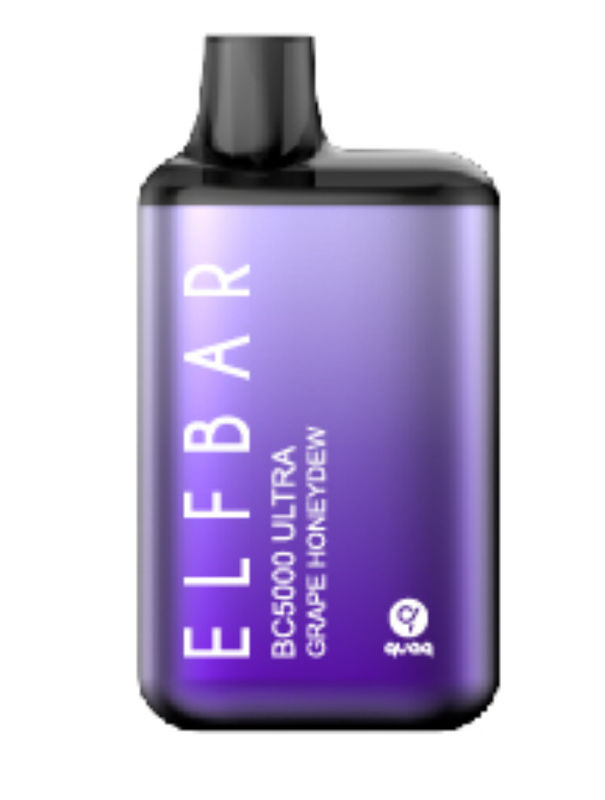 ELFBAR BC5000 ULTRA Disposable 5000 Puffs Vape Mesh Coil 650mah Battery 13ml E Liquid Grape Honeydew