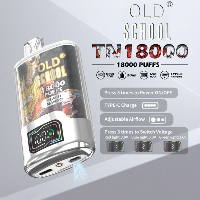 OLD SCHOOL TN18000 18000 Puffs Disposable Vape with 20ml E-liquid ...