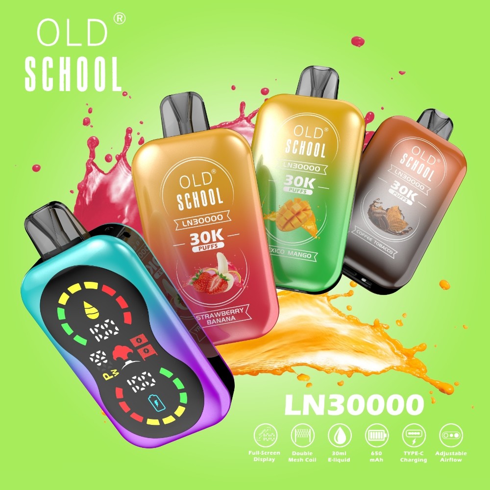 OLD SCHOOL LN30000 Vape 30ml E-liquid 650mAh Double Mesh Coil 30000 ...
